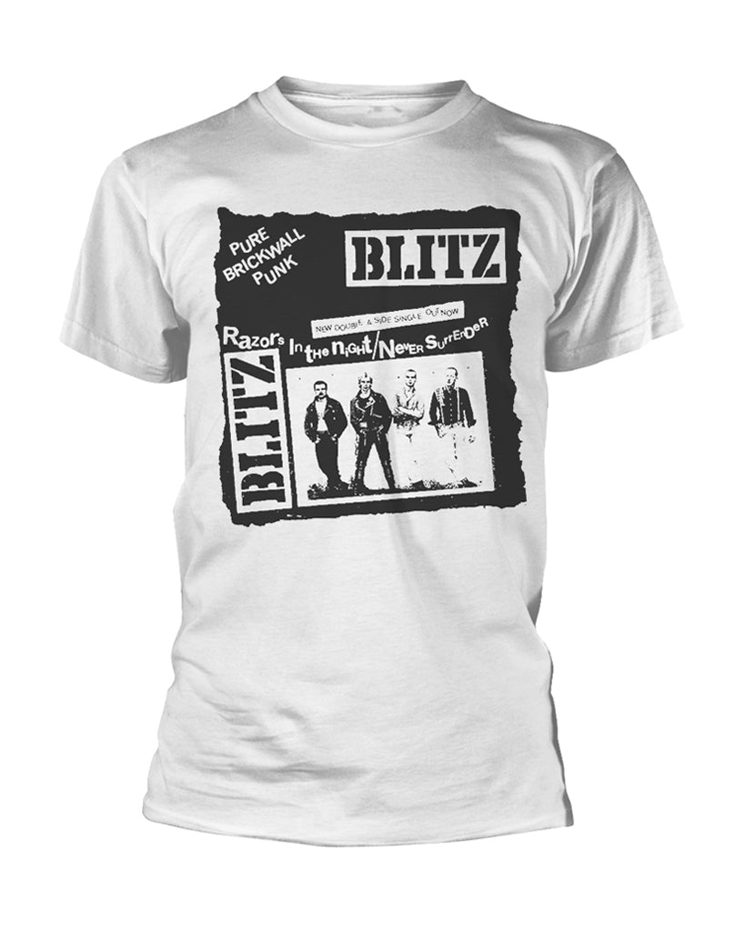 BLITZ PURE BRICK WALL WHITE TEE – Oi Oi The Shop